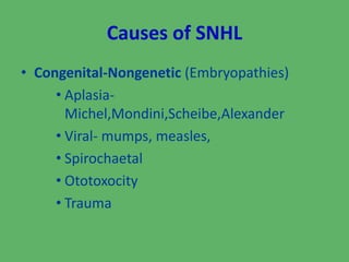 Sensorineural hearing loss | PPTX