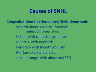 Sensorineural hearing loss | PPT