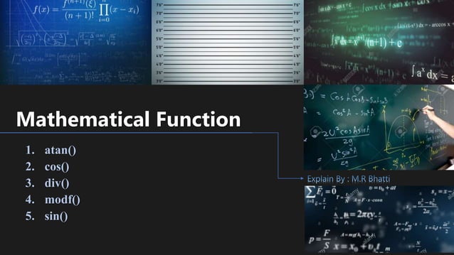 Mathematics Function in C ,ppt | PPTX | Programming Languages | Computing