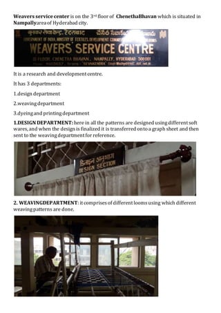VISIT TO WEAVERS SERVICE CENTER BY ADEEBA | DOCX