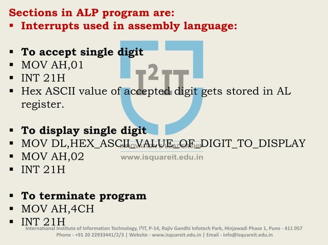 Introduction To Assembly Language Programming Ppt