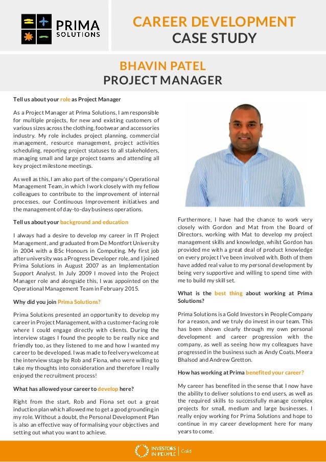 Career Development Case Study Bhavin Patel Career Development Case Study Bhavin Patel