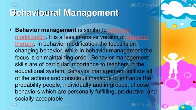 Behavior management