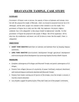 Bhavnath temple case study | DOCX