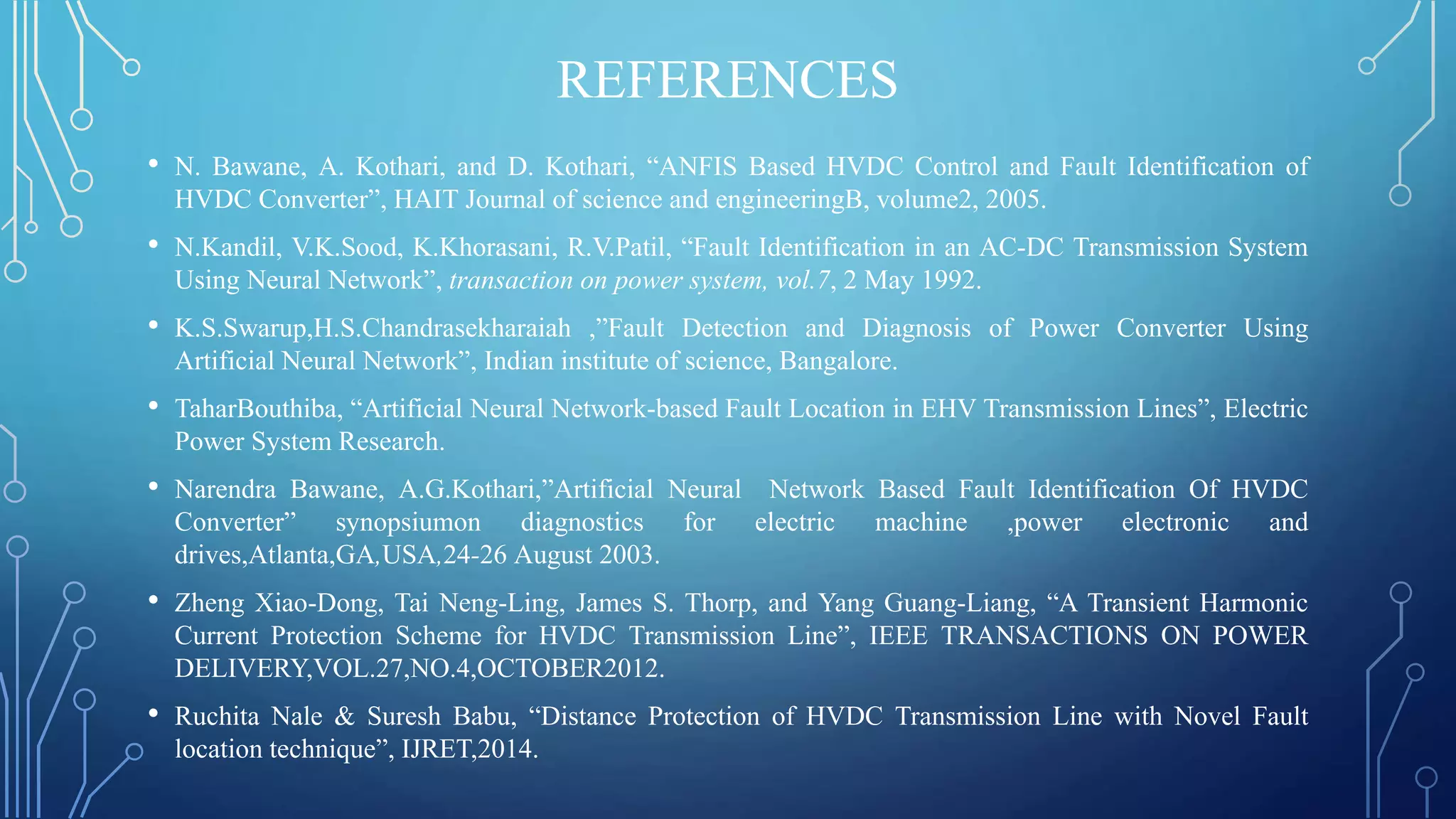 Fault Identification In Hvdc System Using Ann Pptx Computer