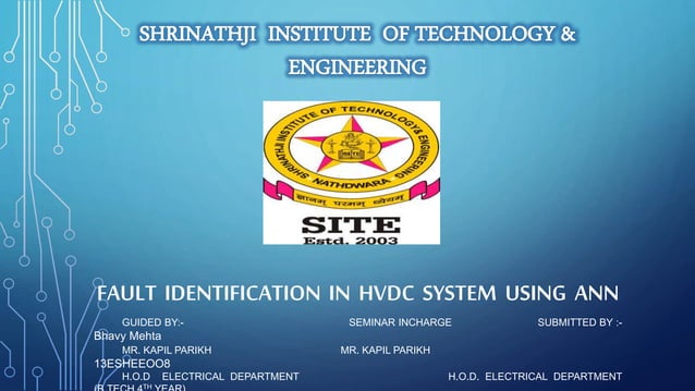 Fault Identification in HVDC System using ANN | PPTX | Computer Networking | Computing