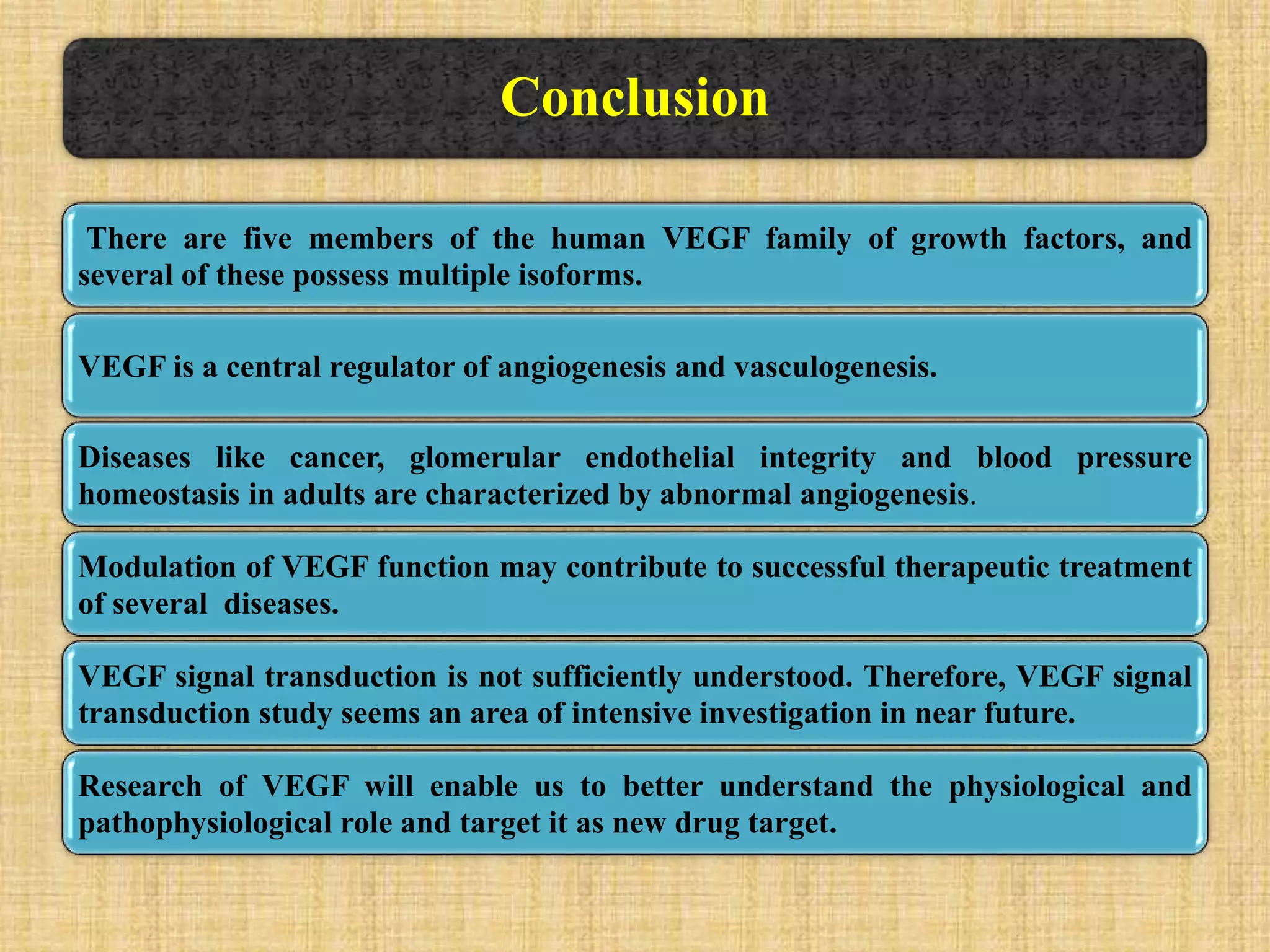 VEGF (Vascular endothelial growth factors ) | PPTX VEGF (Vascular endothelial growth factors ) | PPTX