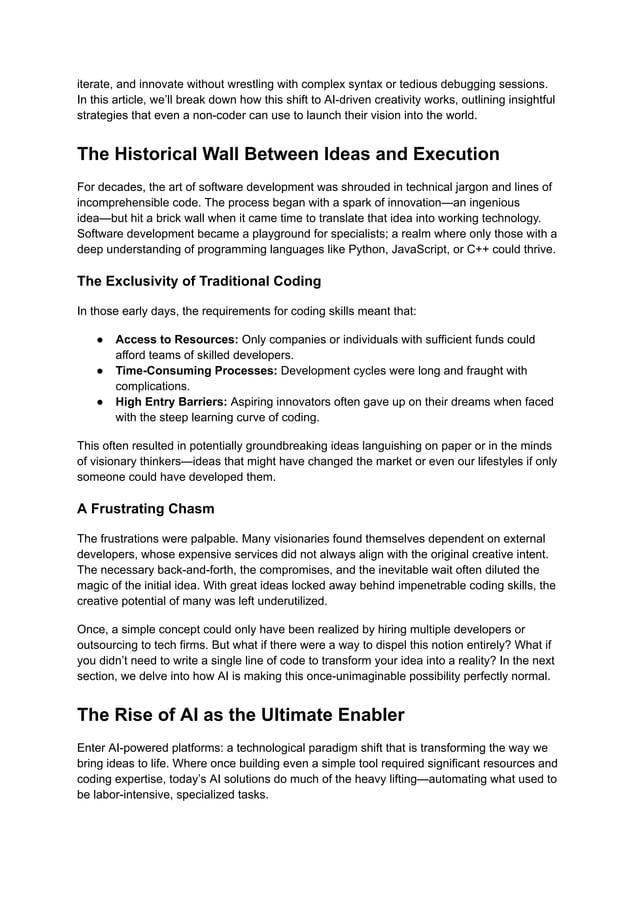 Transform Ideas into Reality with AI—No Coding Required | PDF