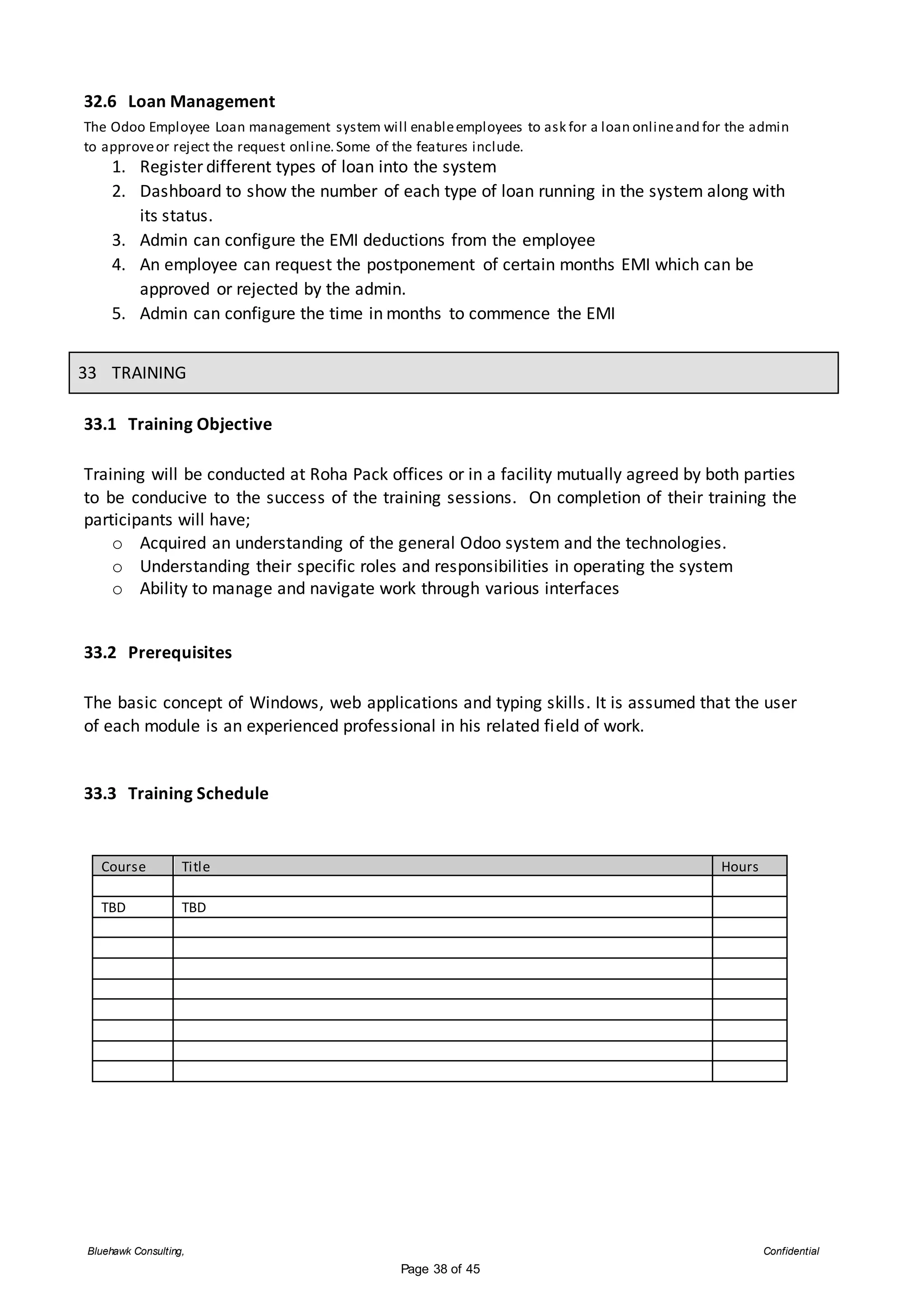technical proposal for implementing odoo enterprise ver 13 | DOCX