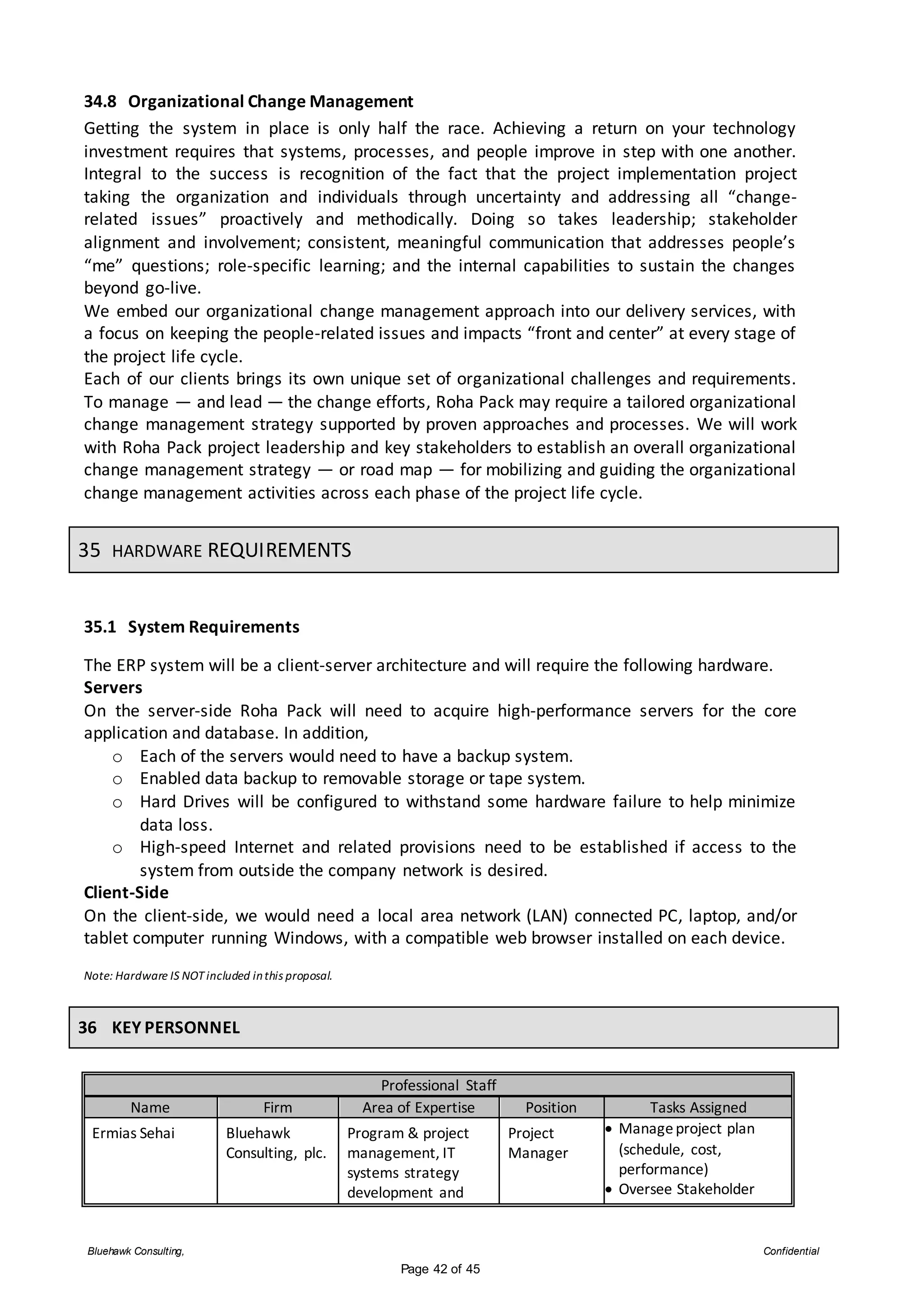 technical proposal for implementing odoo enterprise ver 13 | DOCX