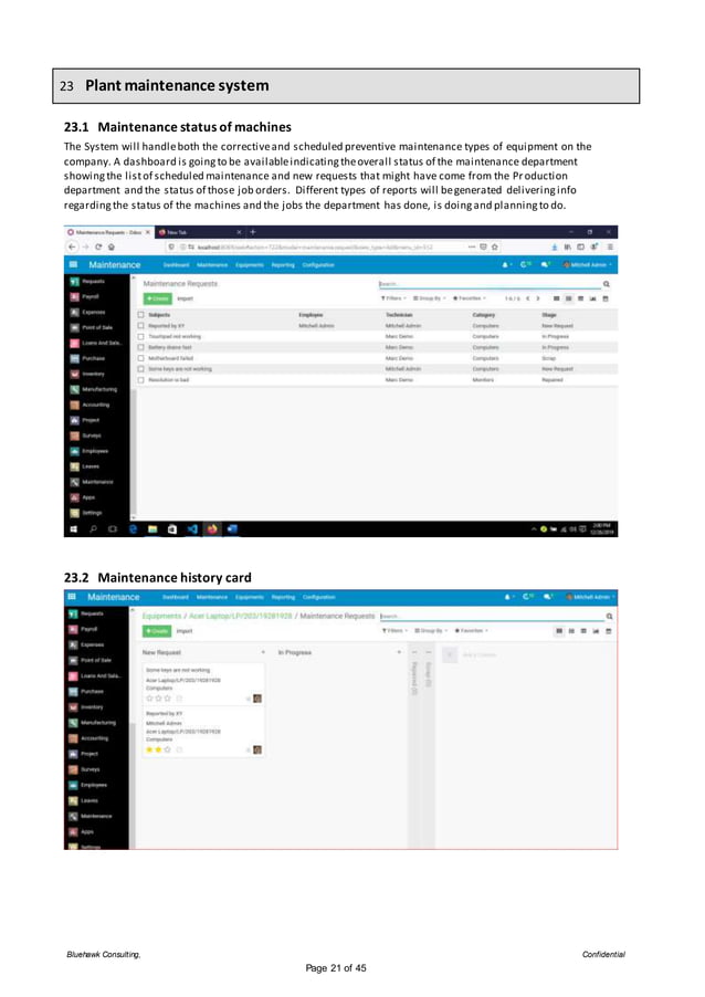 technical proposal for implementing odoo enterprise ver 13 | DOCX