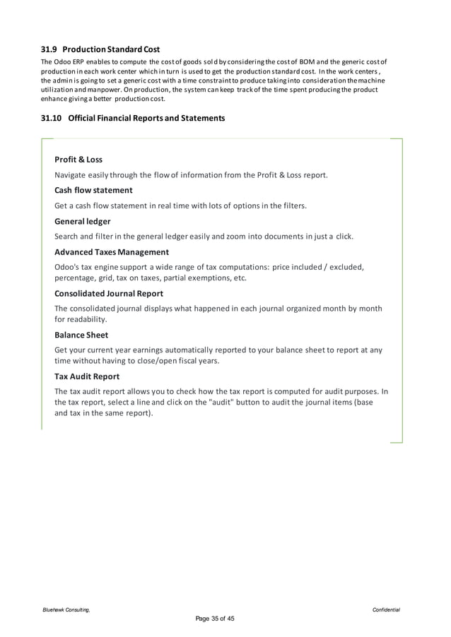 technical proposal for implementing odoo enterprise ver 13 | DOCX