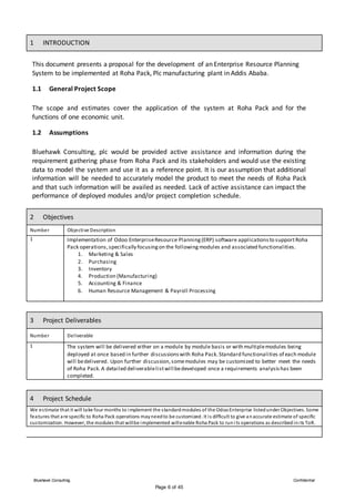 technical proposal for implementing odoo enterprise ver 13 | DOCX