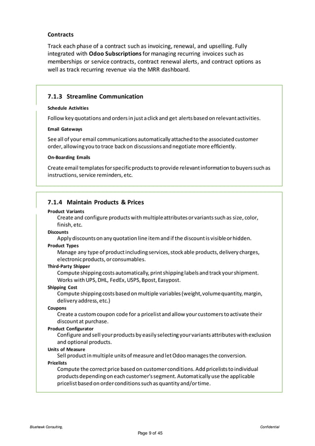 technical proposal for implementing odoo enterprise ver 13 | DOCX