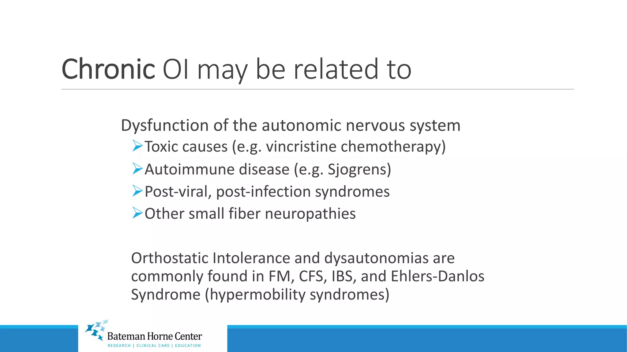 BHC Orthostatic Intolerance (OI) Syndromes 2018 | PPT