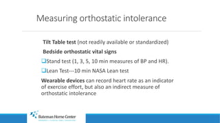 BHC Orthostatic Intolerance (OI) Syndromes 2018 | PPT