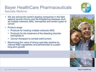 Bayer HealthCare Overview | PPT