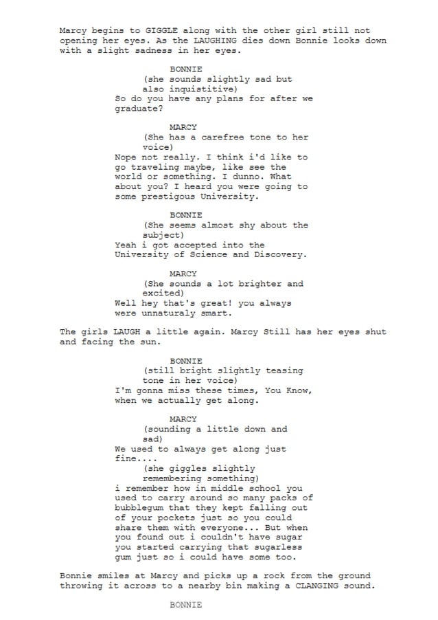 Bh cutscene script finished | PDF