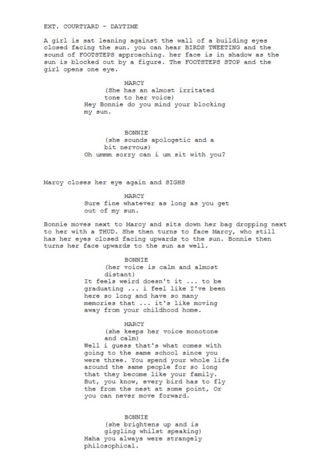 Bh cutscene script finished