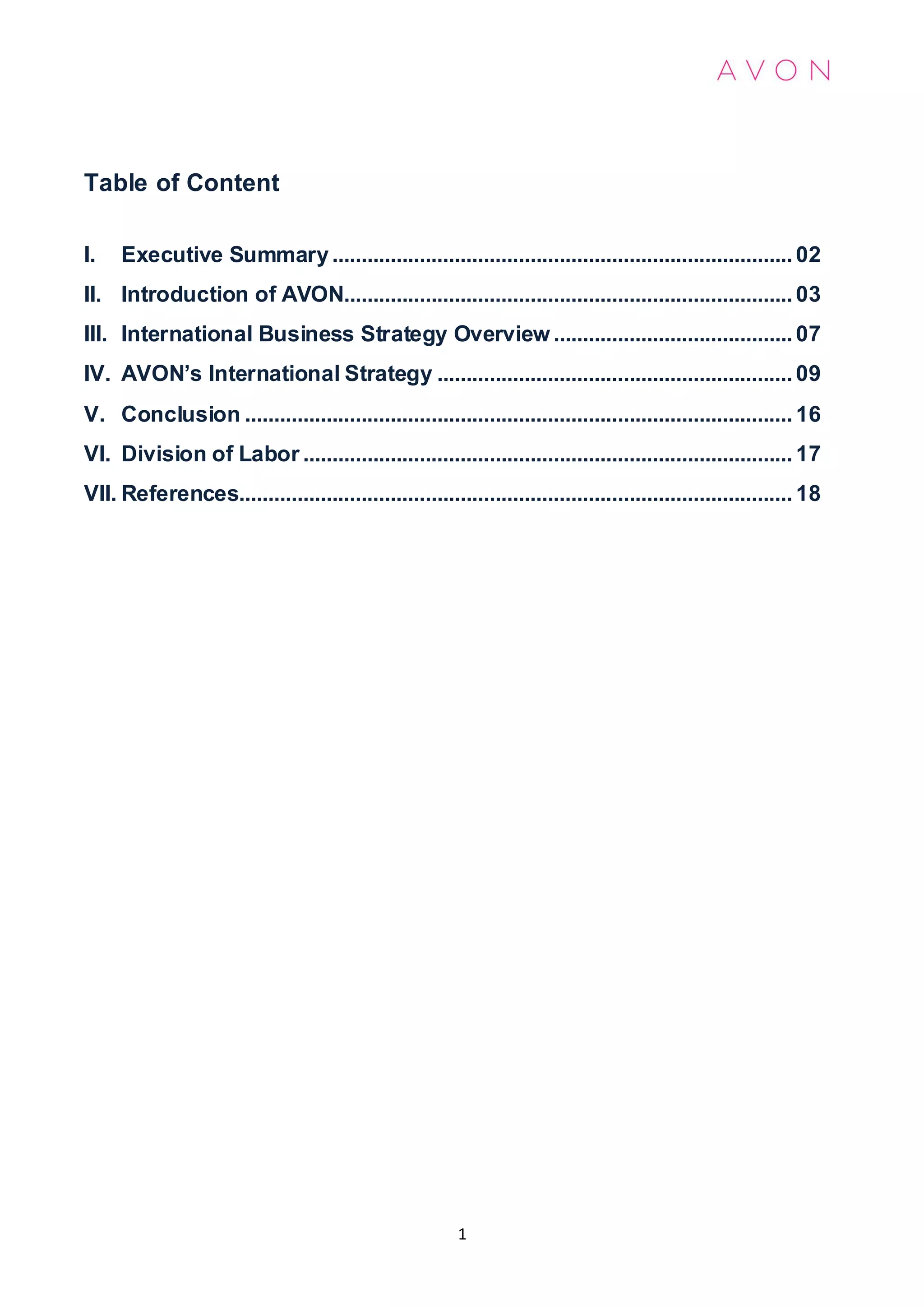 International Business Strategy_AVON_Report | DOCX