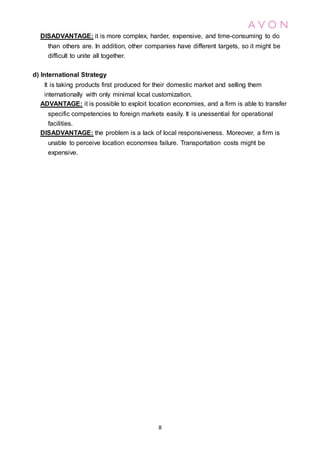 International Business Strategy_AVON_Report | DOCX
