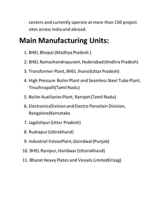 BHEL INDUSTRIAL TRAINNING REPORT | DOCX