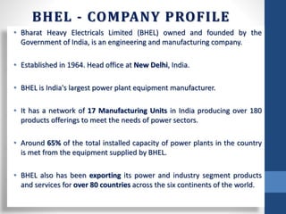 Bhel Company Products