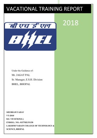 Bhel vocational training report_1301 | PDF
