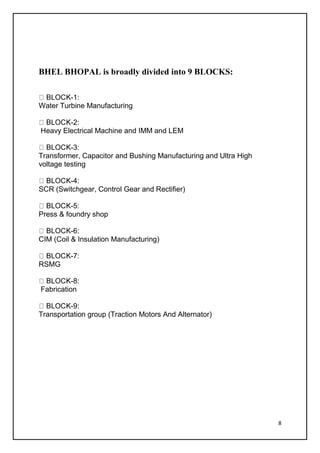 Bhel vocational training report_1301 | PDF