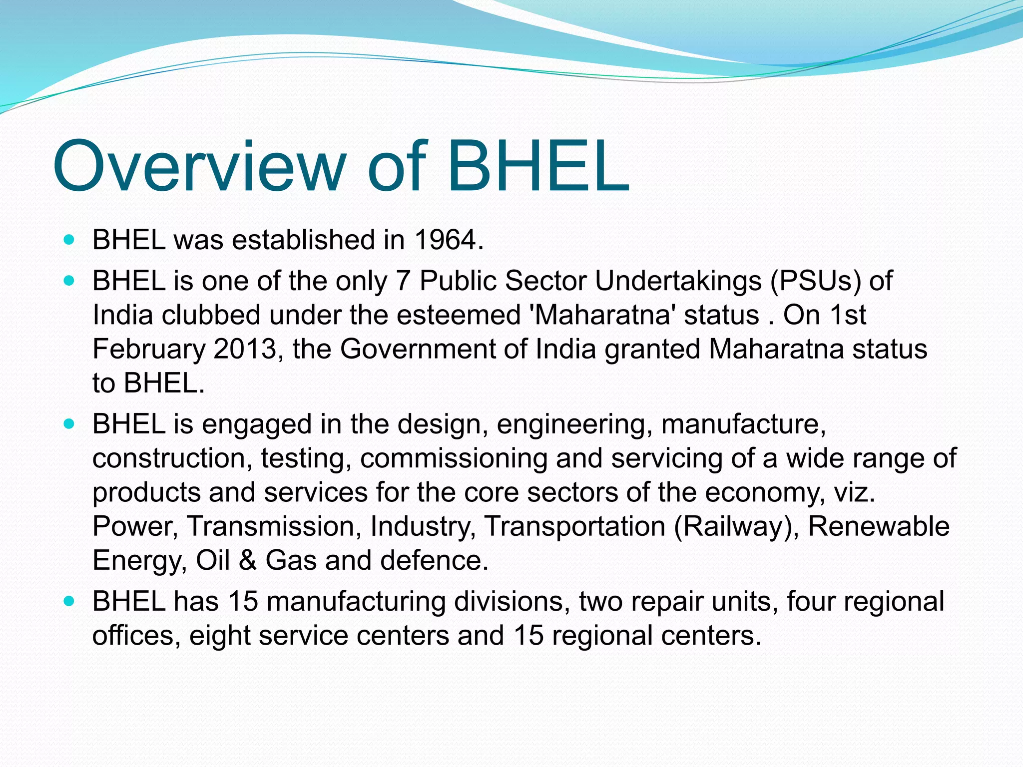 BHEL MANUFACTURING TURBINE | PPTX