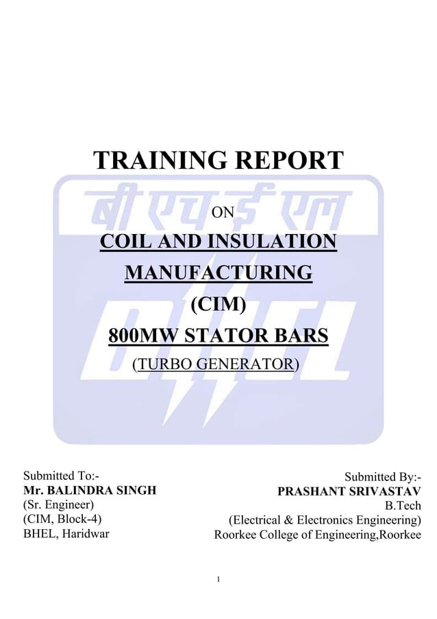 Bhel report block 4 | PDF | Power and Energy Industry | Industries