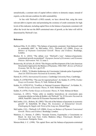 Thirlwall’s Law, External Debt Sustainability and the Balance of Payments Constrained Level and ...
