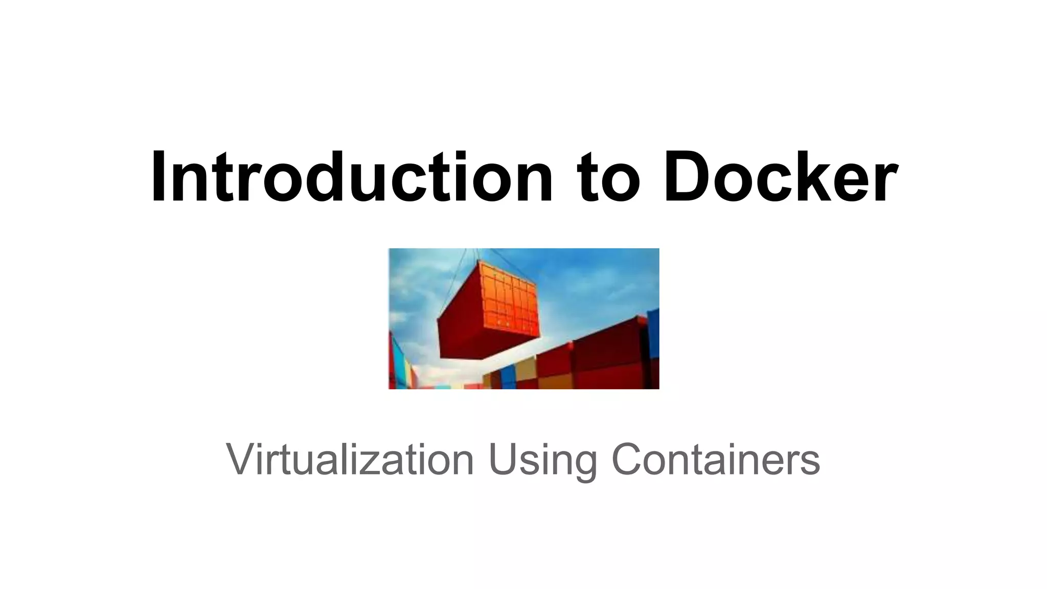 Introduction to docker | PPT