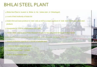 Bhilai steel plant plate mill & mars 1 | PPTX