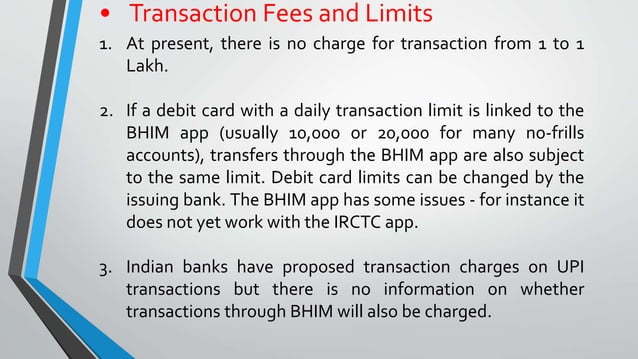 Bhim(Bharat Interface for Money) | PPTX | Credit Cards | Personal Debt