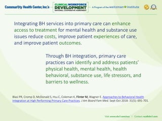Behavioral Health Staff in Integrated Care Settings | The Vital Role of ...
