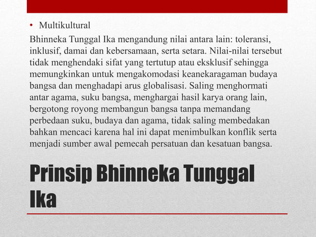 Bhinneka Tunggal Ika sebagai pedoman manusia | PPT