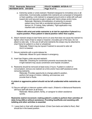Bh inter restraints_behavioral_03012010 | PDF