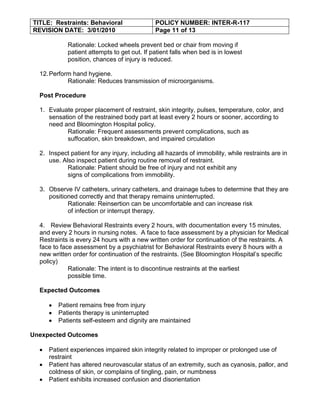 Bh inter restraints_behavioral_03012010 | PDF