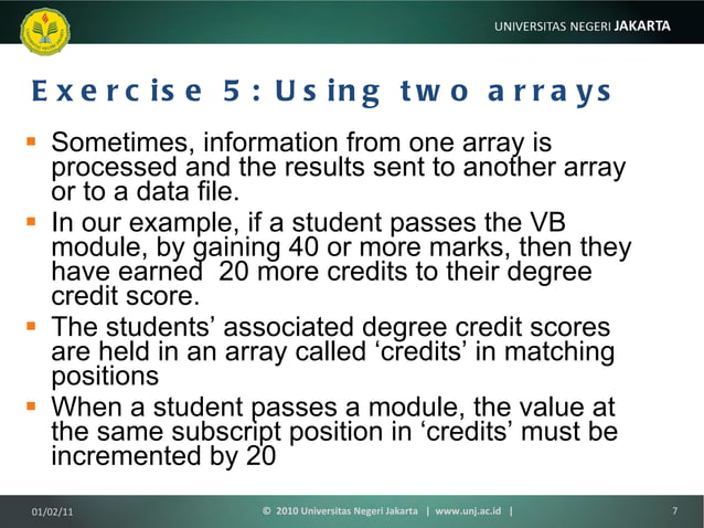 Pemrograman Komputer 12 Array Latihan Ppt