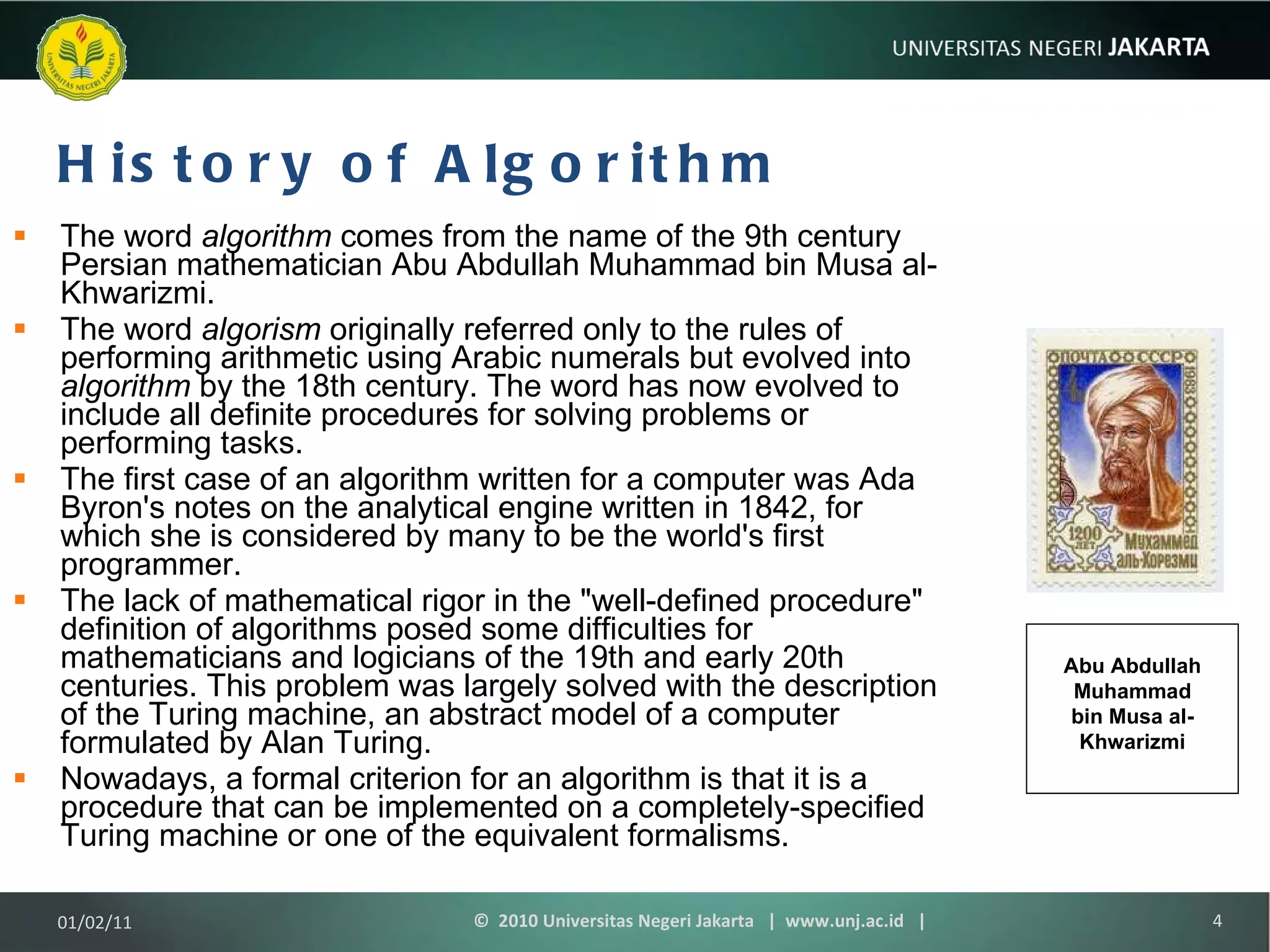 Pemrograman komputer 1 (algoritma) | PPT