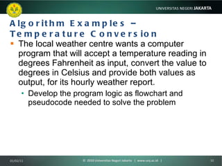 Pemrograman komputer 1 (algoritma) | PPT