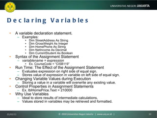 Pemrograman komputer 3 (representasi data) | PPT