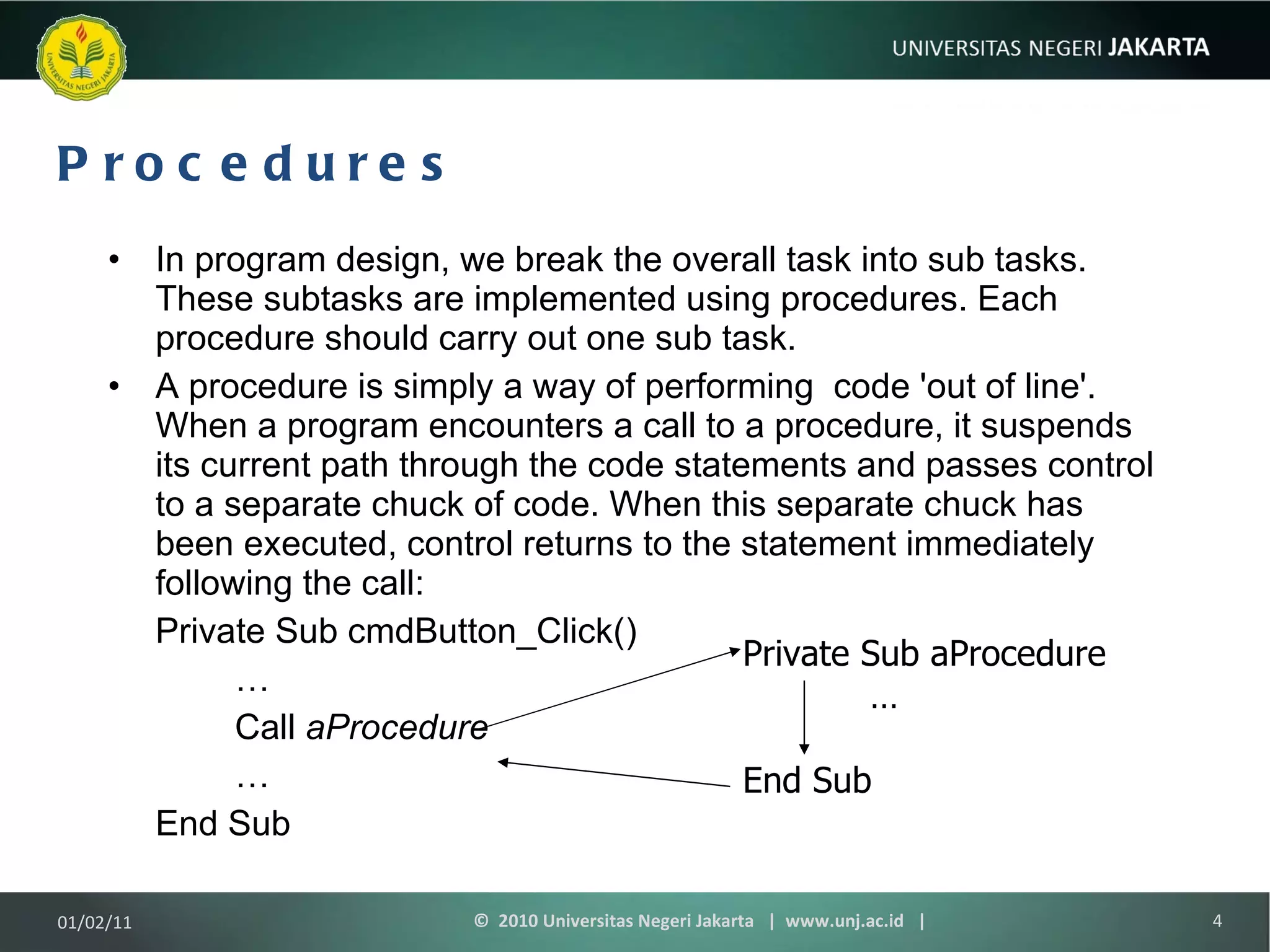 Pemrograman komputer 7 (prosedur) | PPT