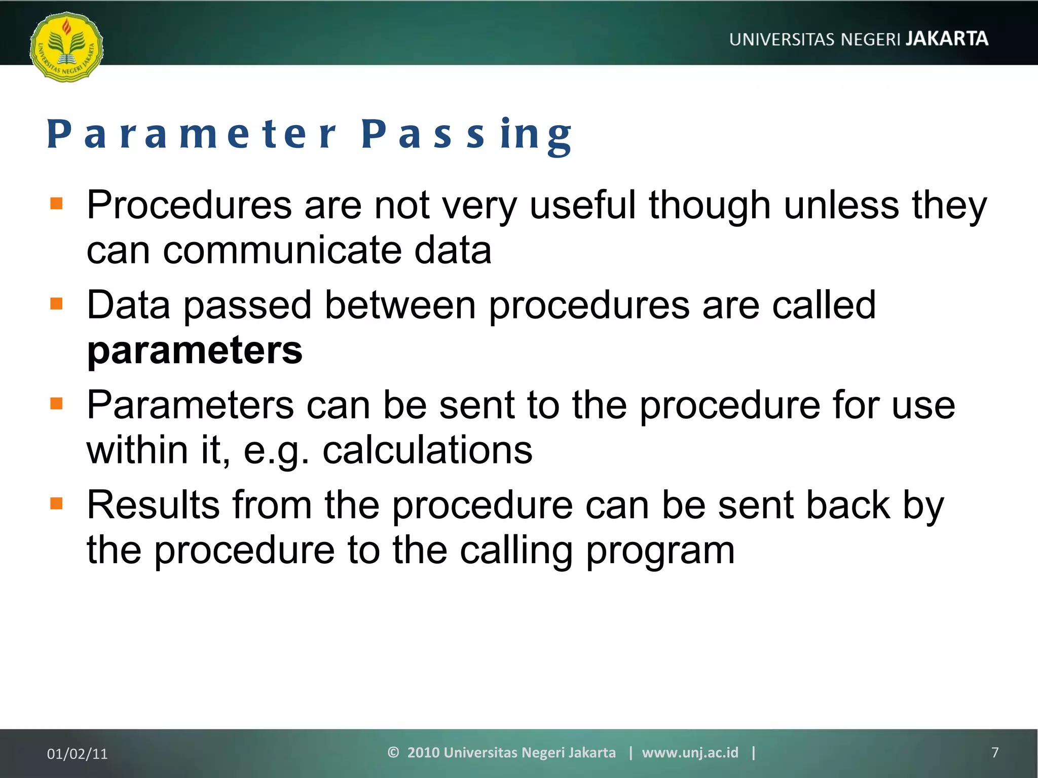 Pemrograman komputer 7 (prosedur) | PPT