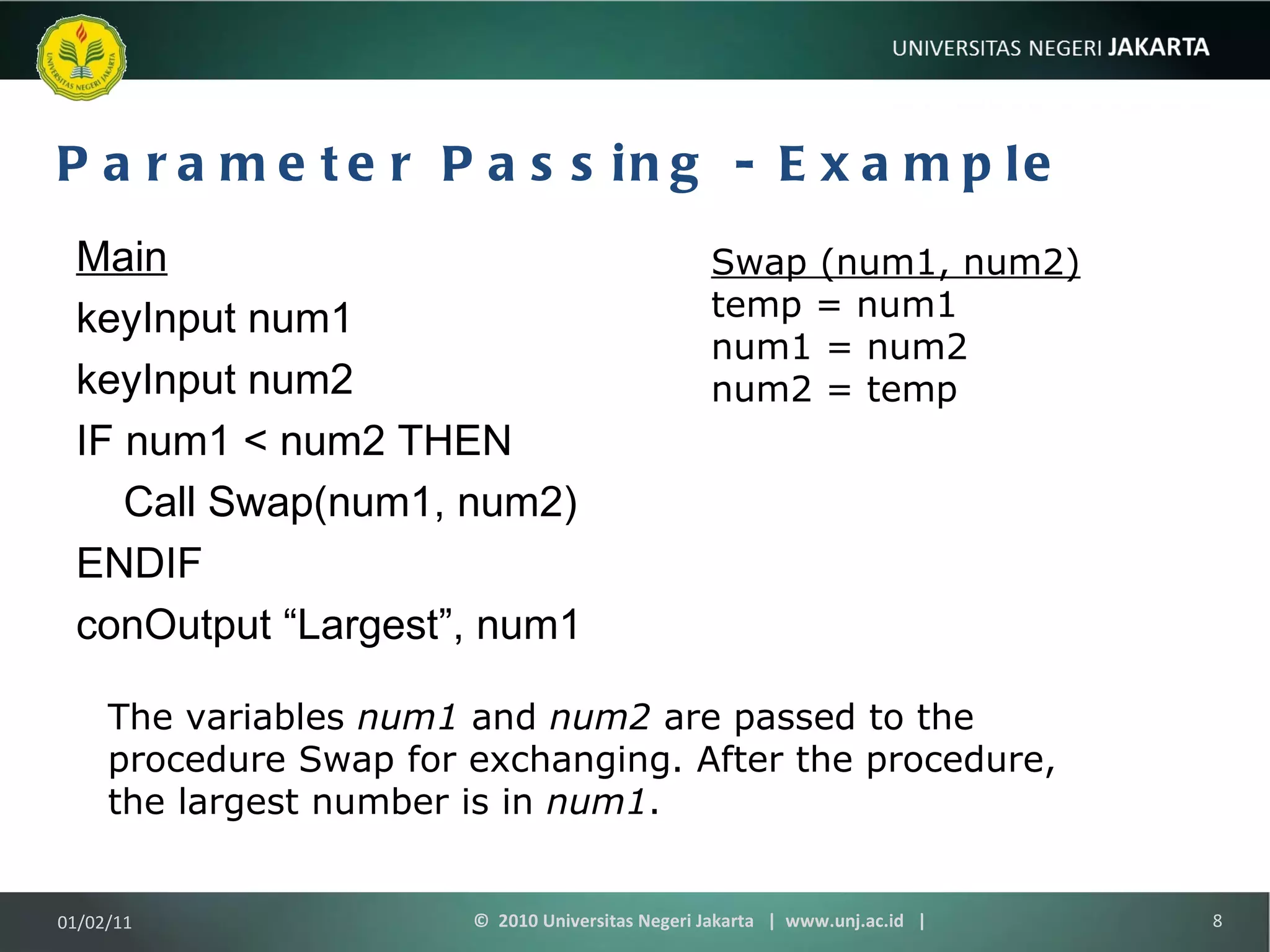 Pemrograman komputer 7 (prosedur) | PPT