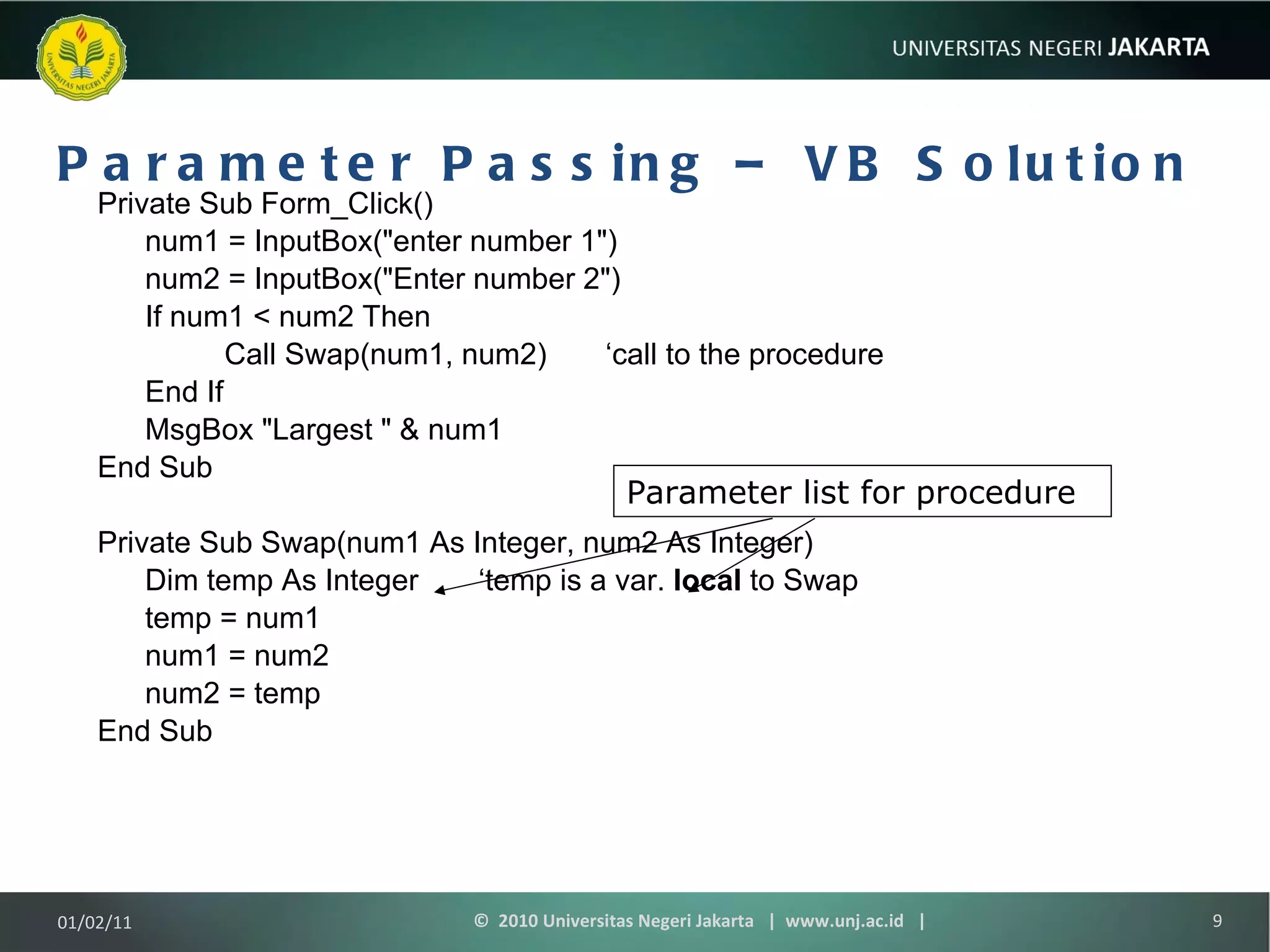 Pemrograman komputer 7 (prosedur) | PPT