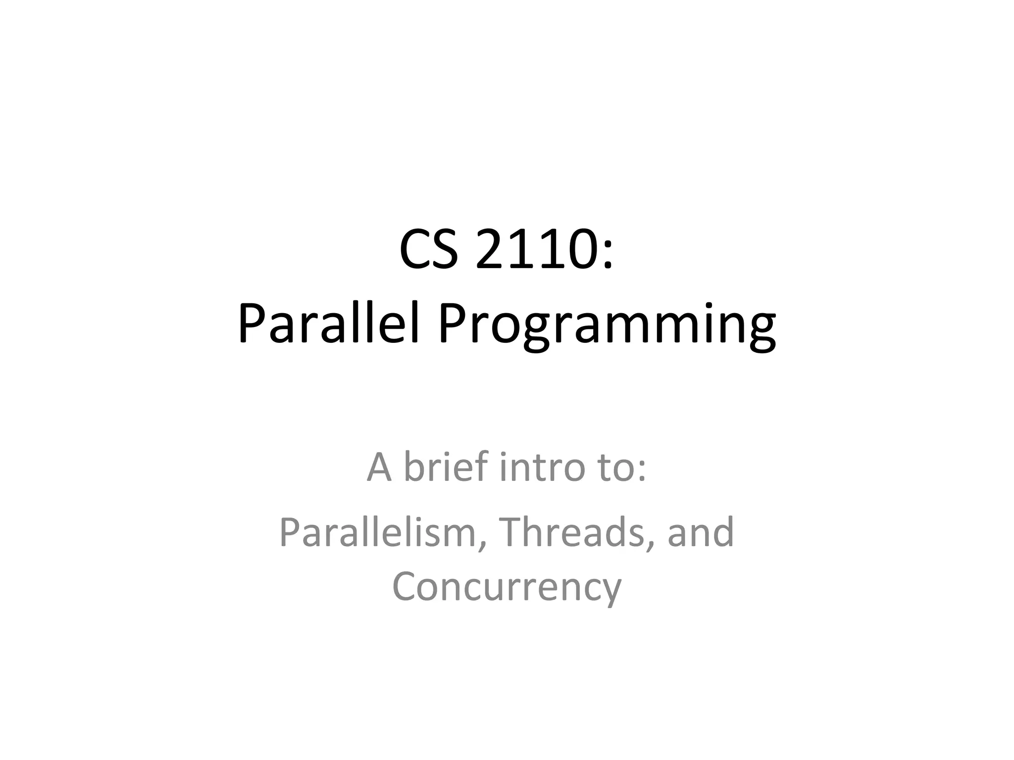 Parallel Programming Ppt