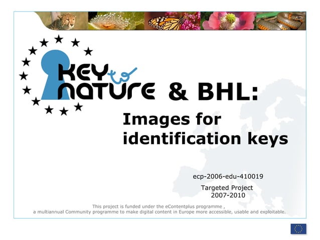 BHL and Key to Nature - use cases (G. Hagedorn) | PPT
