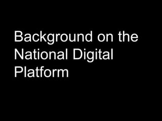 Platform Thinking: Frameworks for a National Digital Platform State of ...